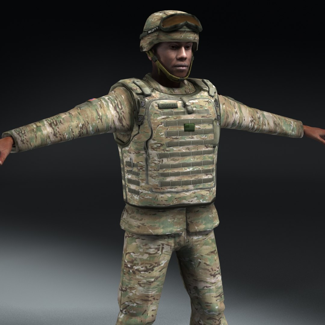 Army Soldier Multicam S 3d Max