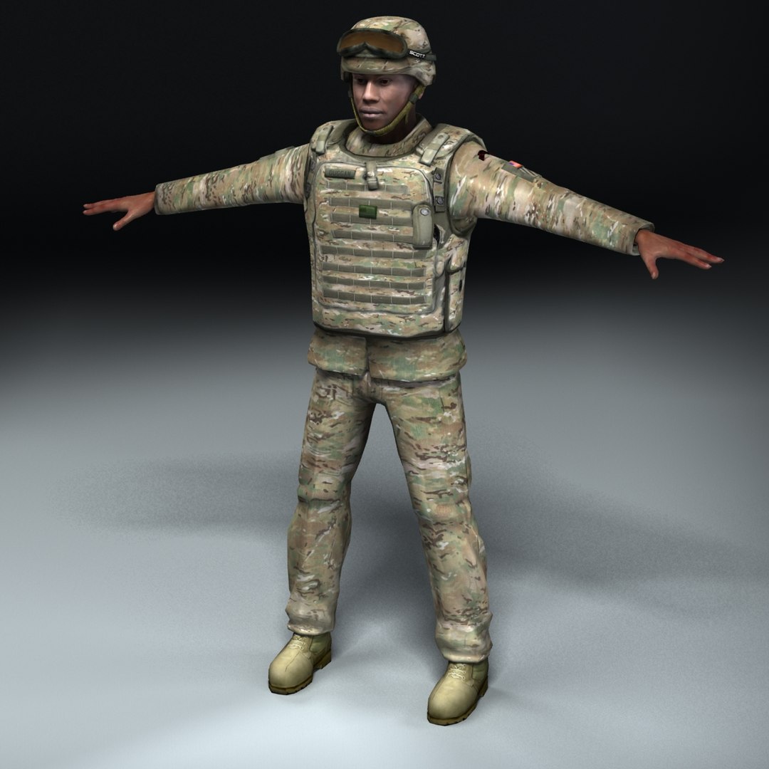 Army Soldier Multicam S 3d Max