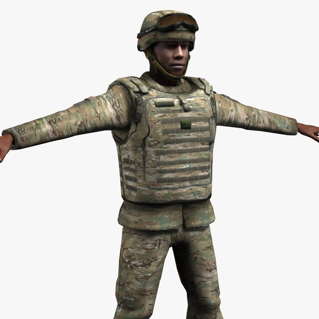 army soldier multicam s 3d max