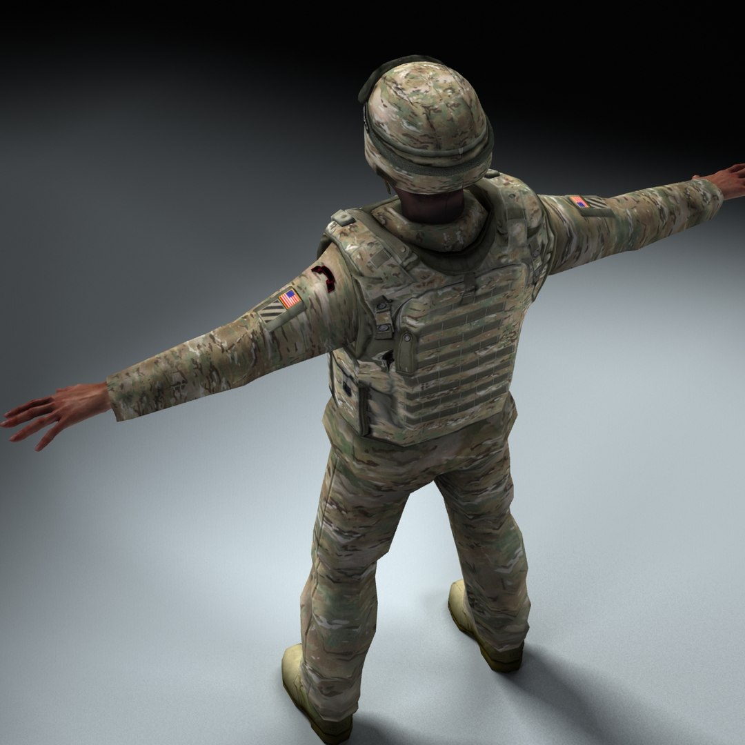 army soldier multicam s 3d max