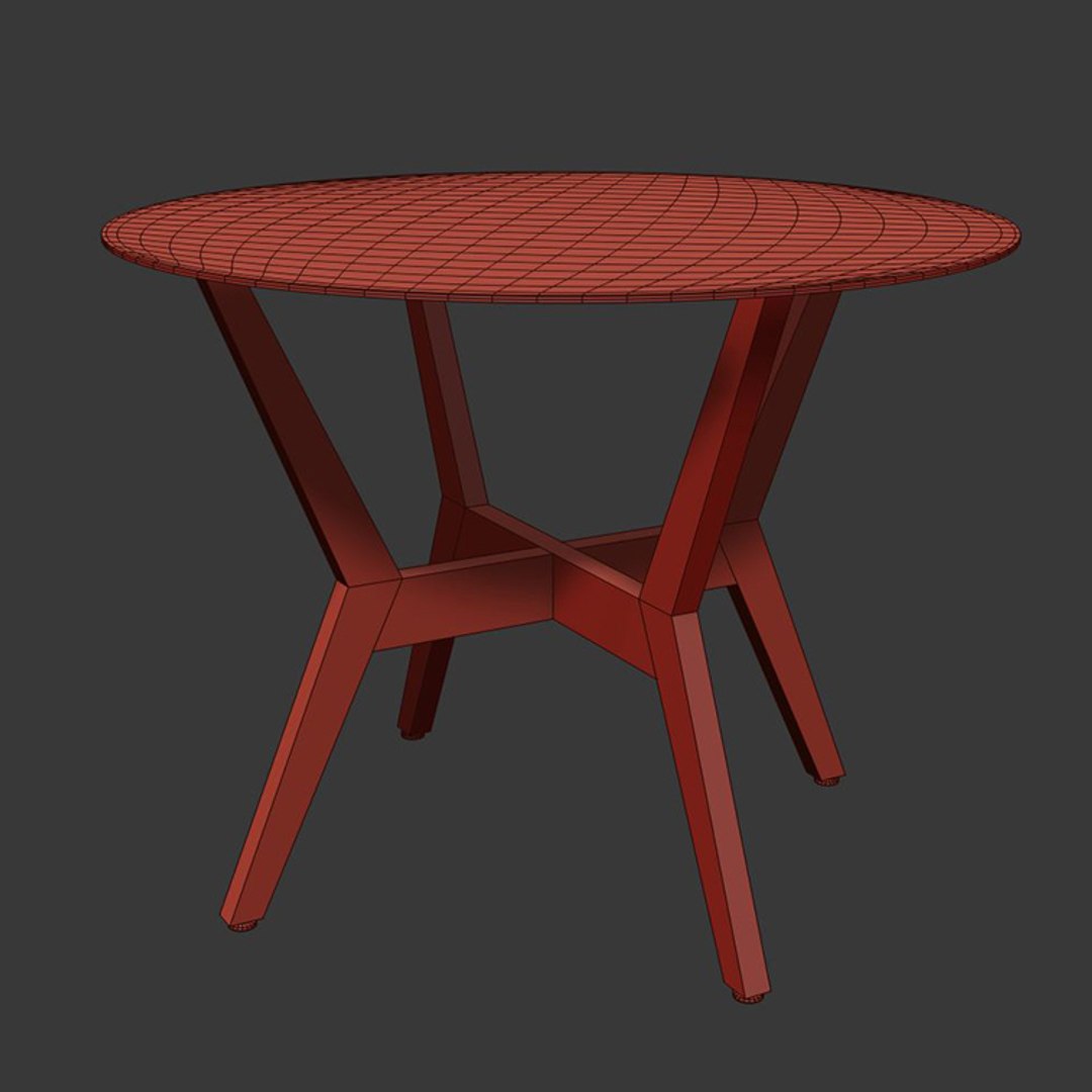 3D wood dining table model - TurboSquid 1559860