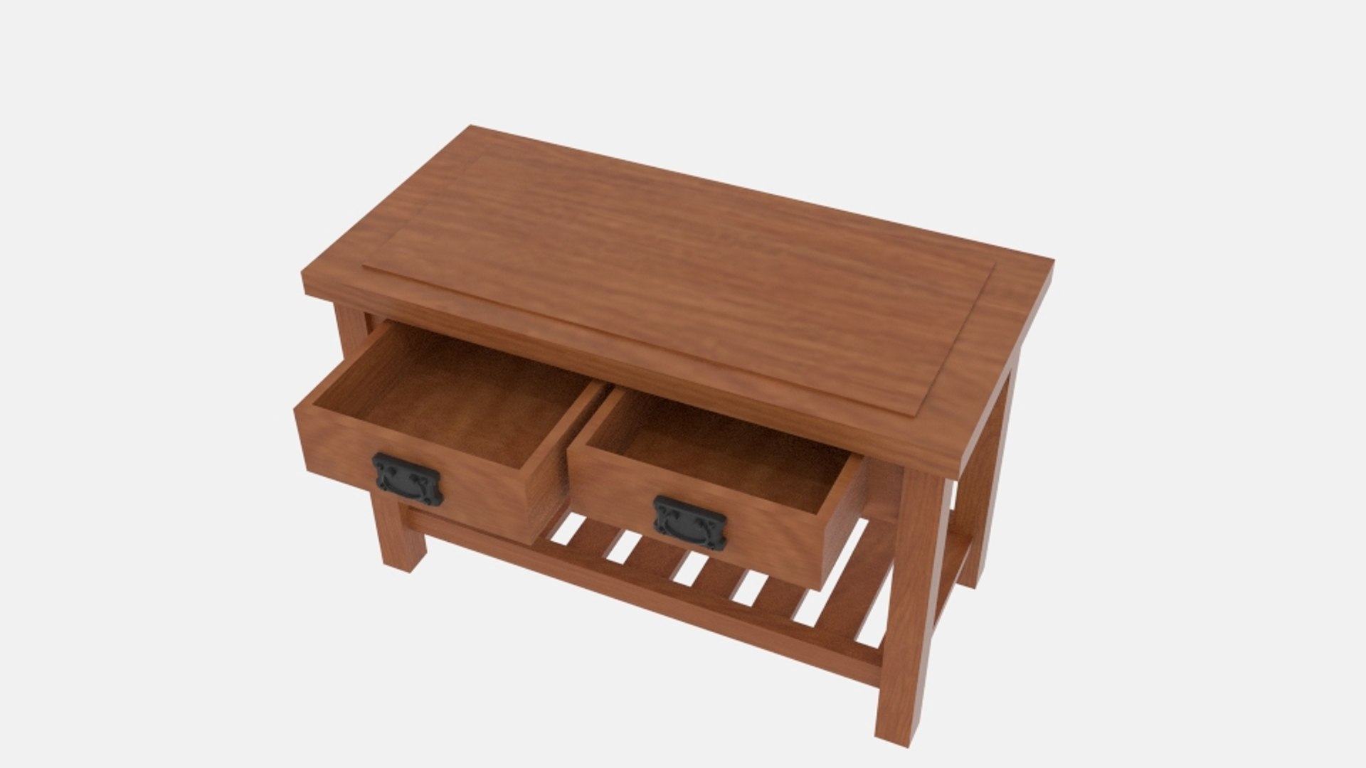 3D rustic storage table model - TurboSquid 1346334