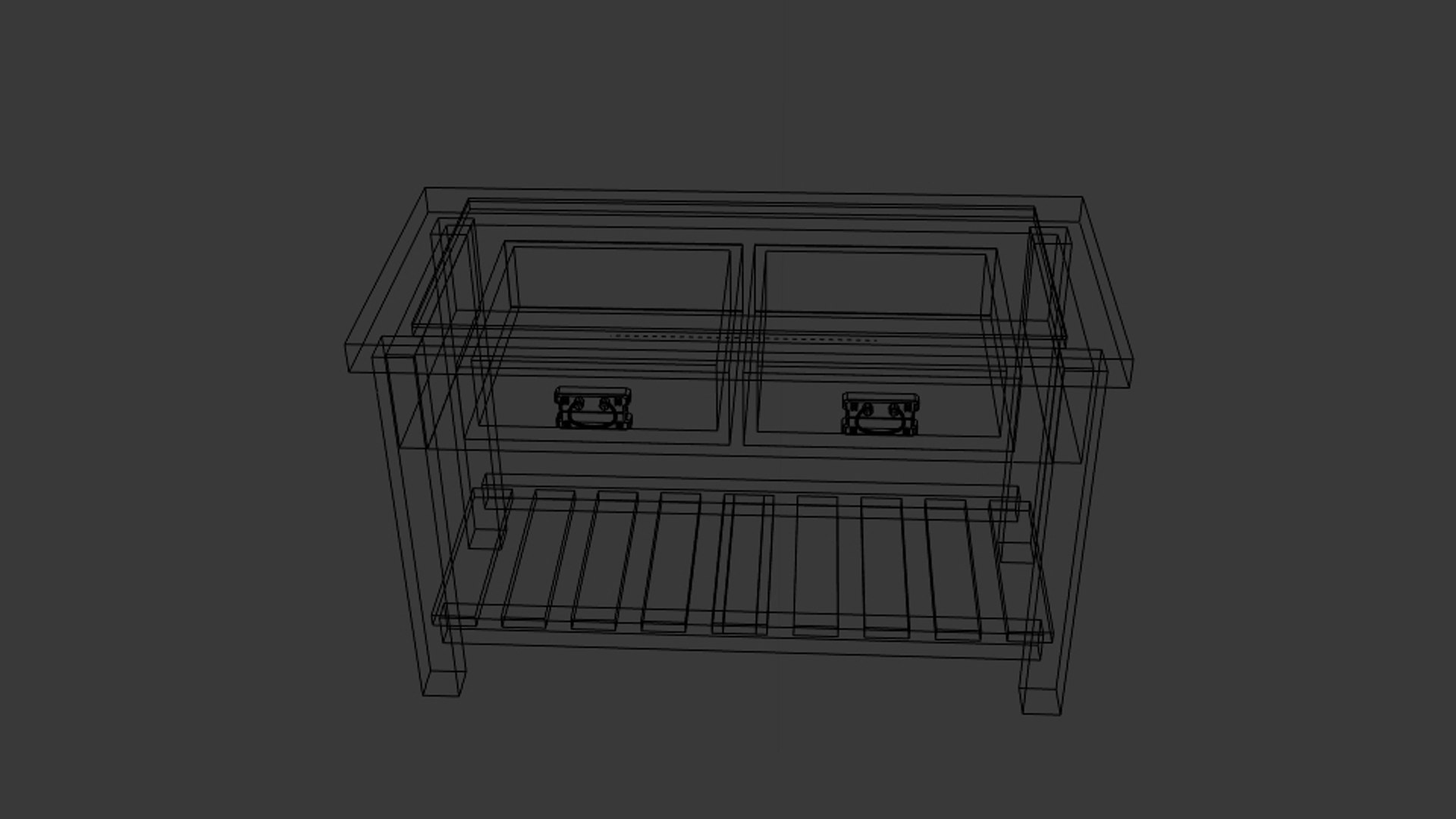 3D rustic storage table model - TurboSquid 1346334