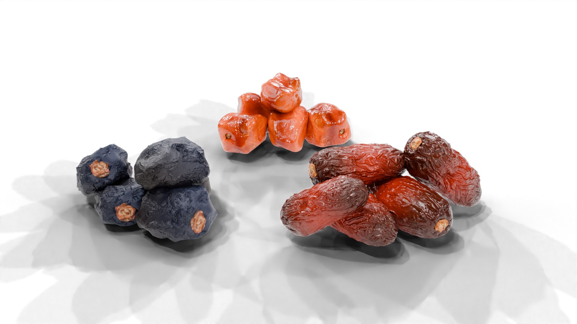 3D Three Dates Types Ajwa Medjool Sukkari - TurboSquid 2204914