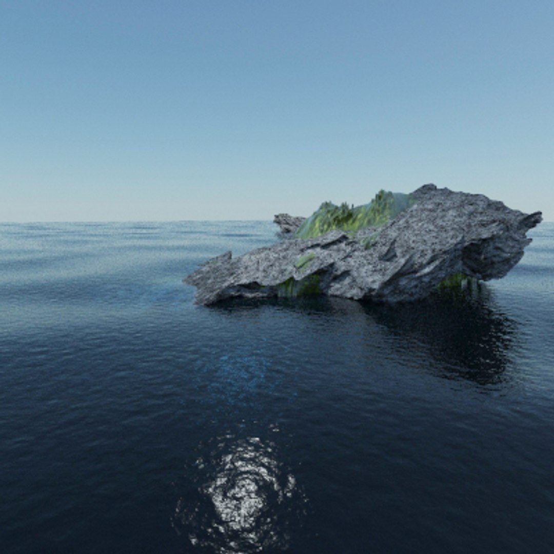 3d Model Of Small Islands Ocean Water