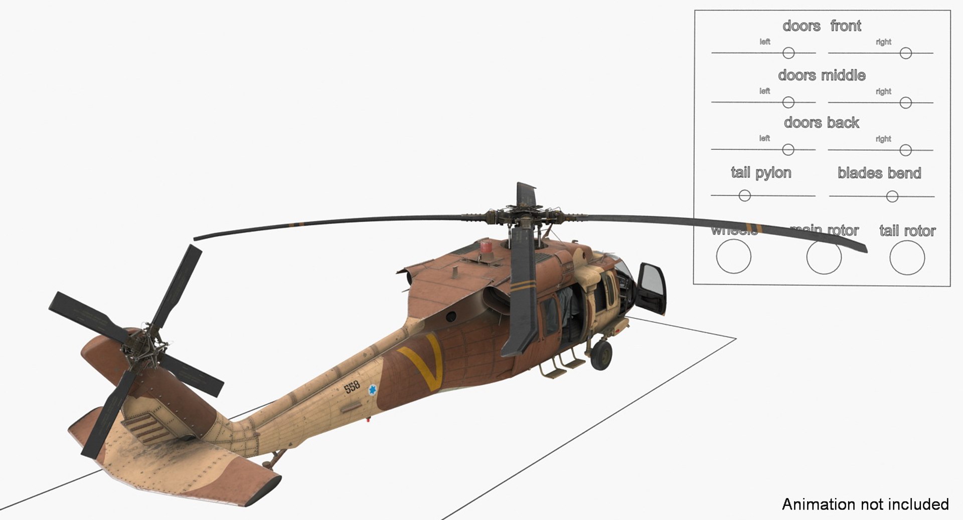 3d model sikorsky uh-60 black hawk