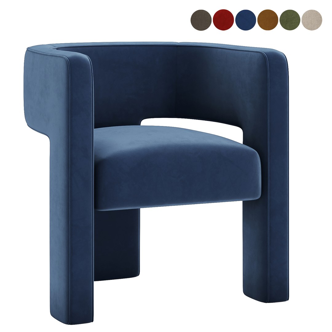 Sculpt Velvet Accent Chair 3D Model - TurboSquid 2144423