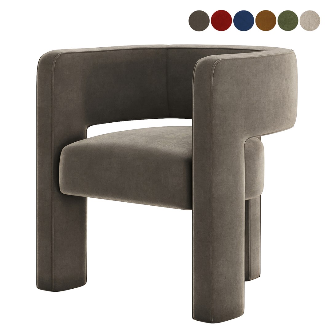 Sculpt Velvet Accent Chair 3D Model - TurboSquid 2144423