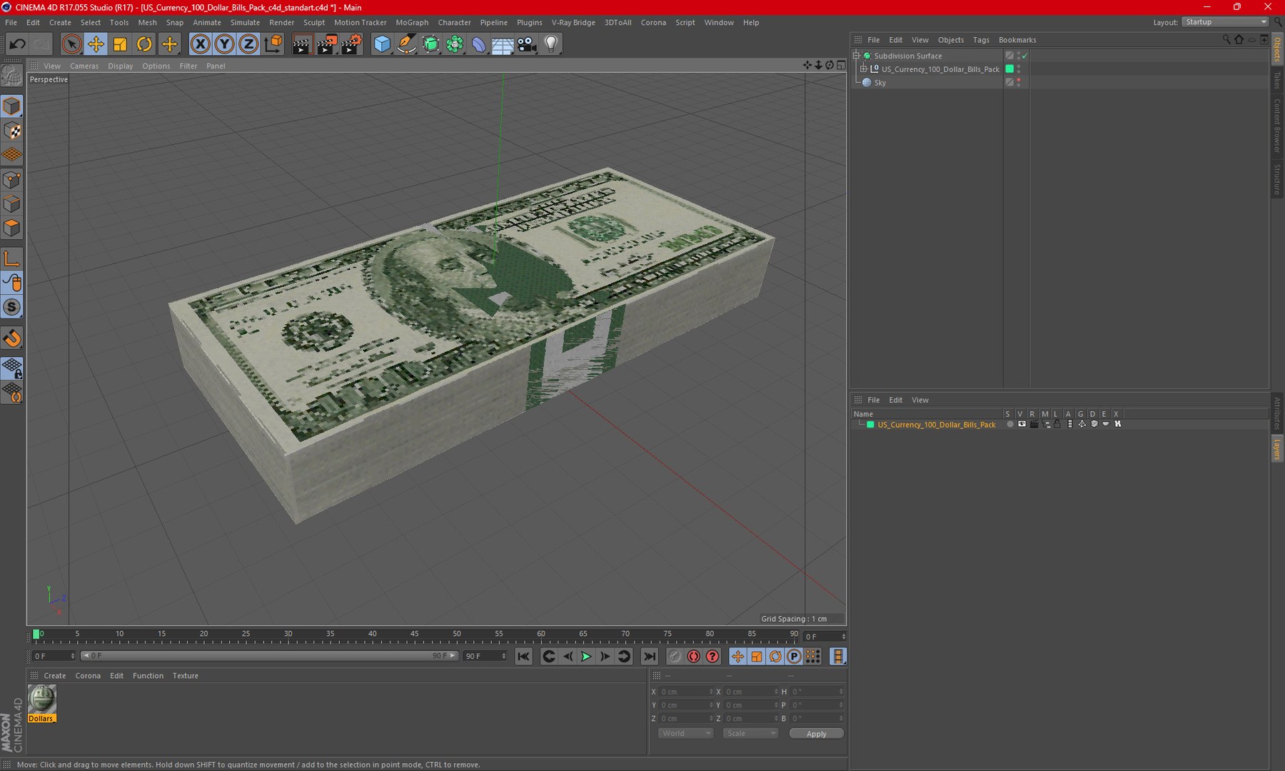US Currency 100 Dollar Bills Pack Model - TurboSquid 2256430