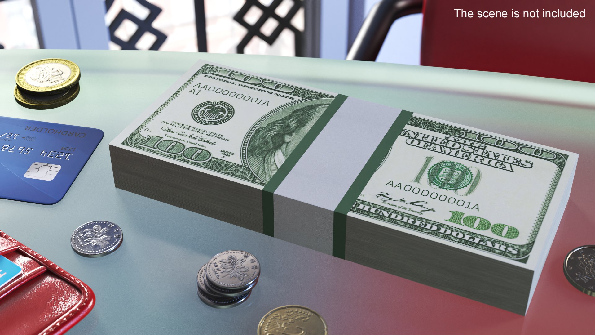 US Currency 100 Dollar Bills Pack Model - TurboSquid 2256430