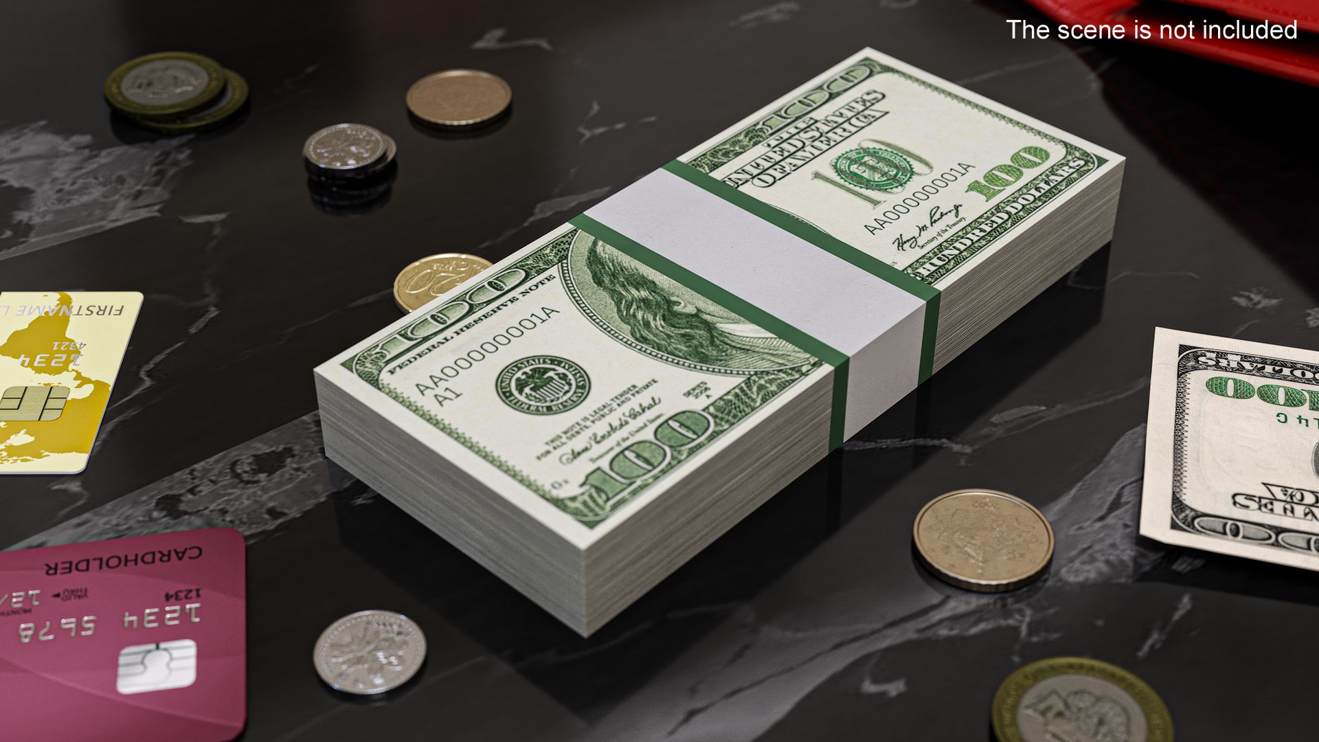 US Currency 100 Dollar Bills Pack Model - TurboSquid 2256430