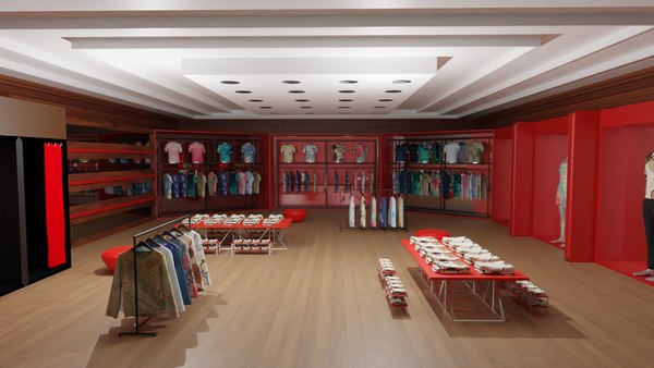 modelo 3d Interior de la tienda de ropa - TurboSquid 2157426