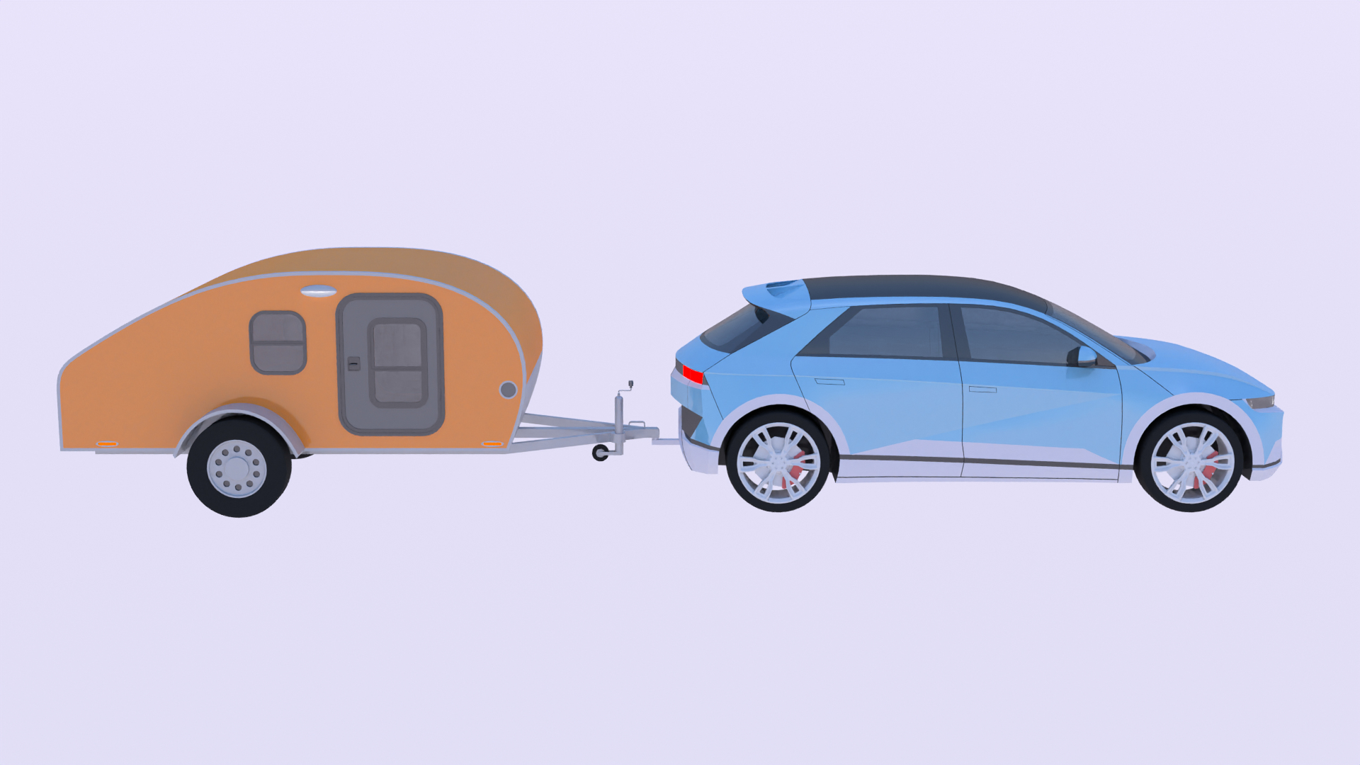 3D Hyundai IONIQ And Nio ET7 With Caravan - TurboSquid 2181864