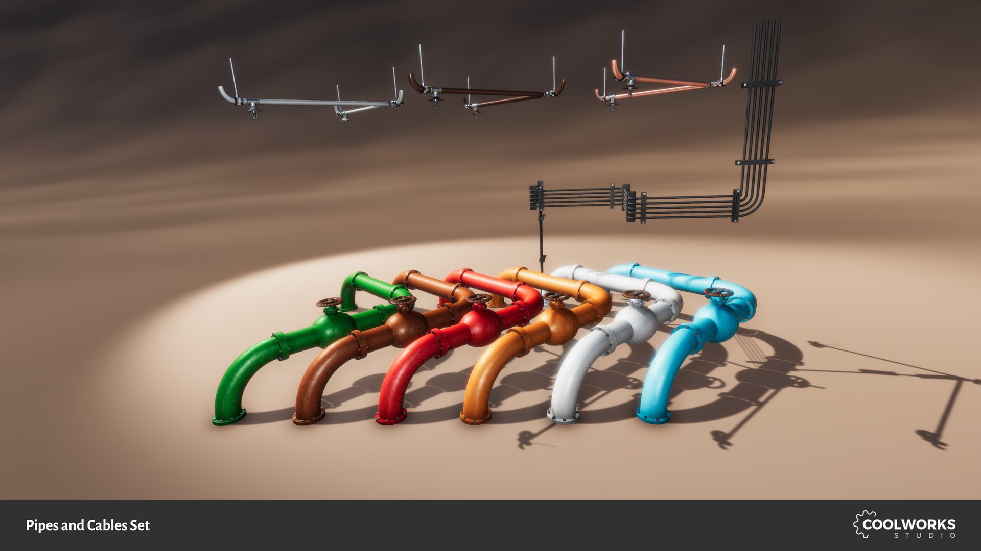 3D Pipes Wires Valve - TurboSquid 1281704