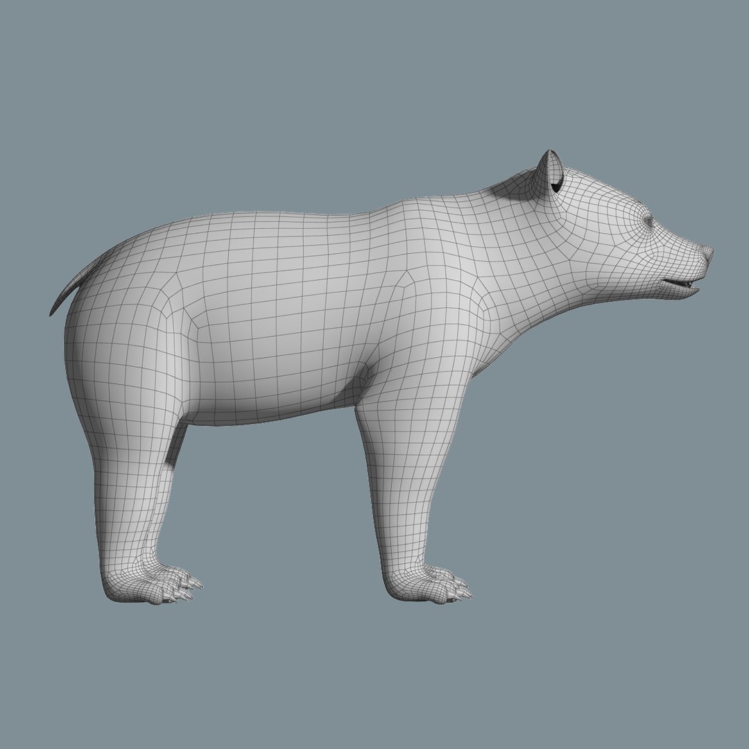 3d Brown Bear Fur Rigged Model