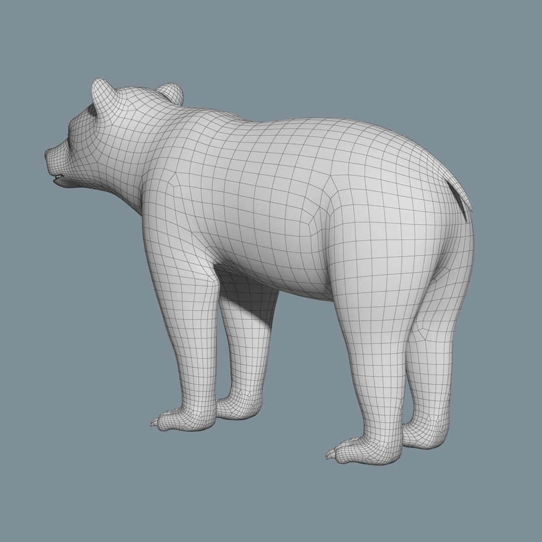 3d Brown Bear Fur Rigged Model