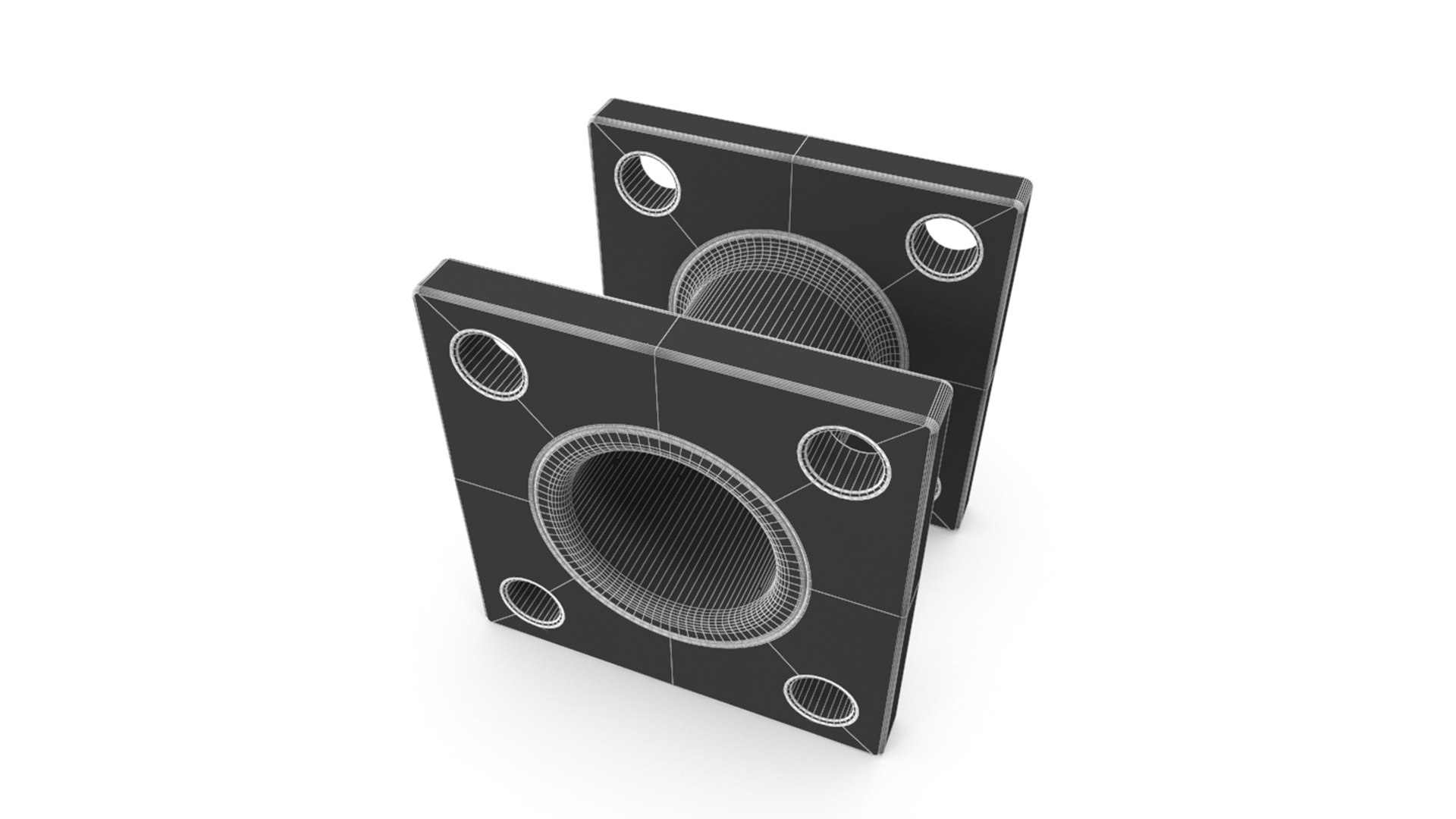 3D Double Square Flange Metal Armor PBR Model - TurboSquid 2299850