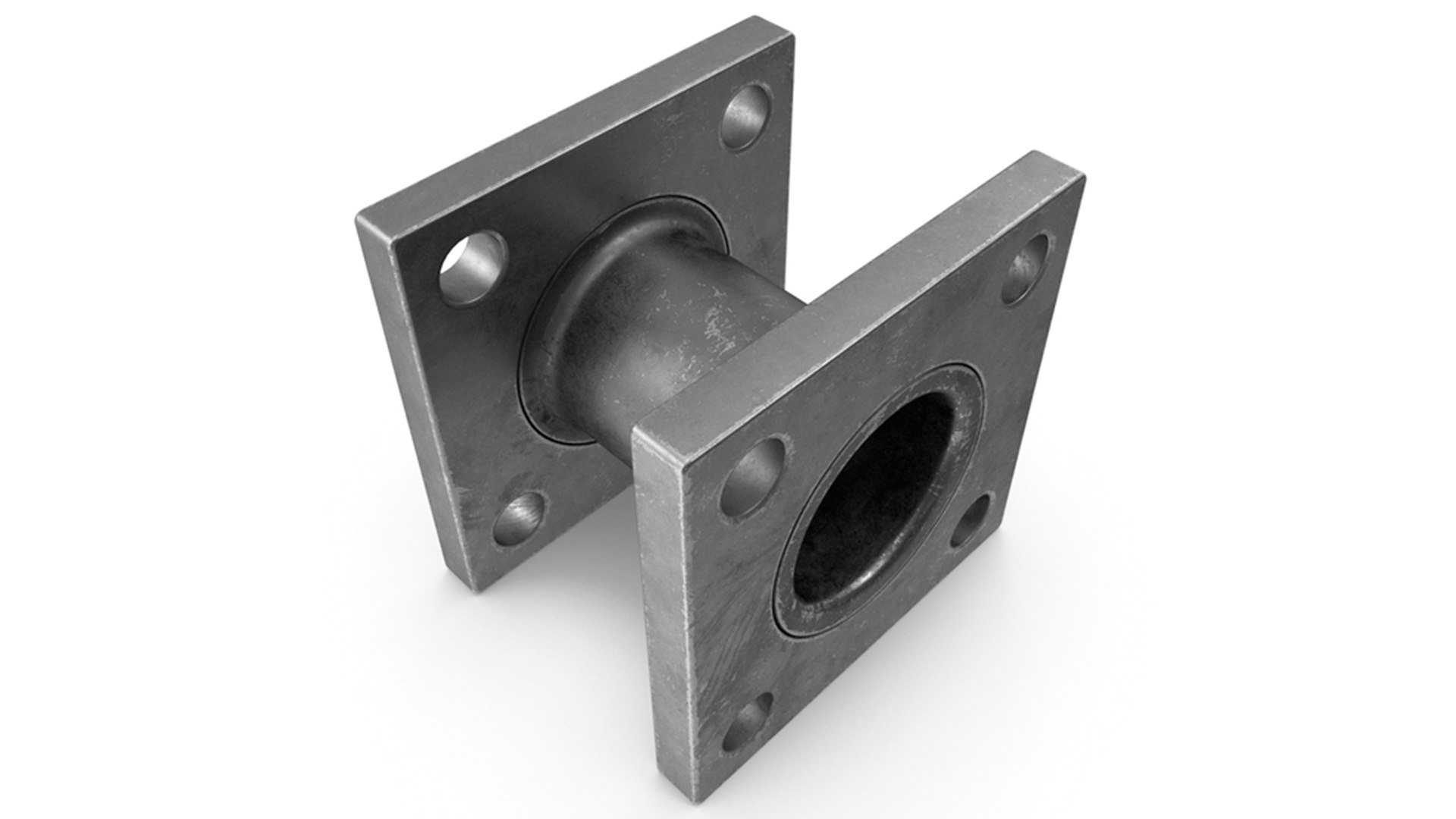 3D Double Square Flange Metal Armor PBR Model - TurboSquid 2299850