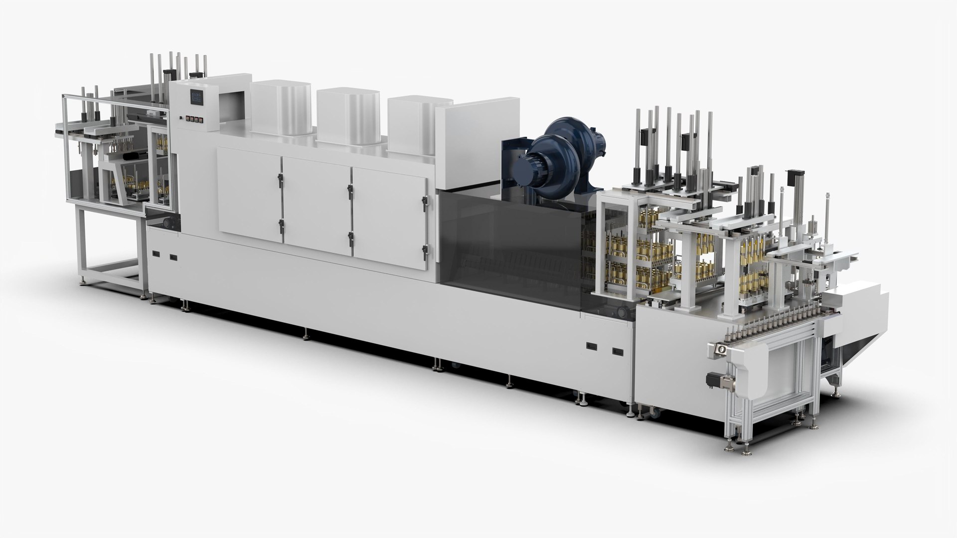 3D Automatic Motor Rotor Cover Heating Furnace Assembly Line ...