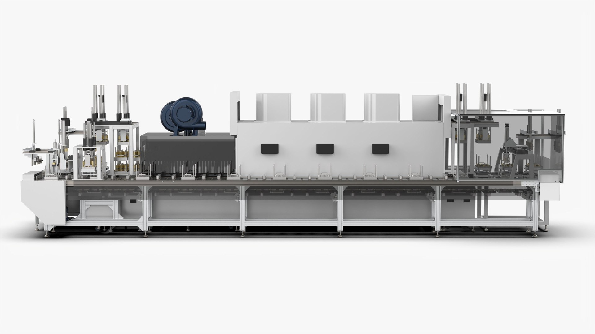 3D Automatic Motor Rotor Cover Heating Furnace Assembly Line ...