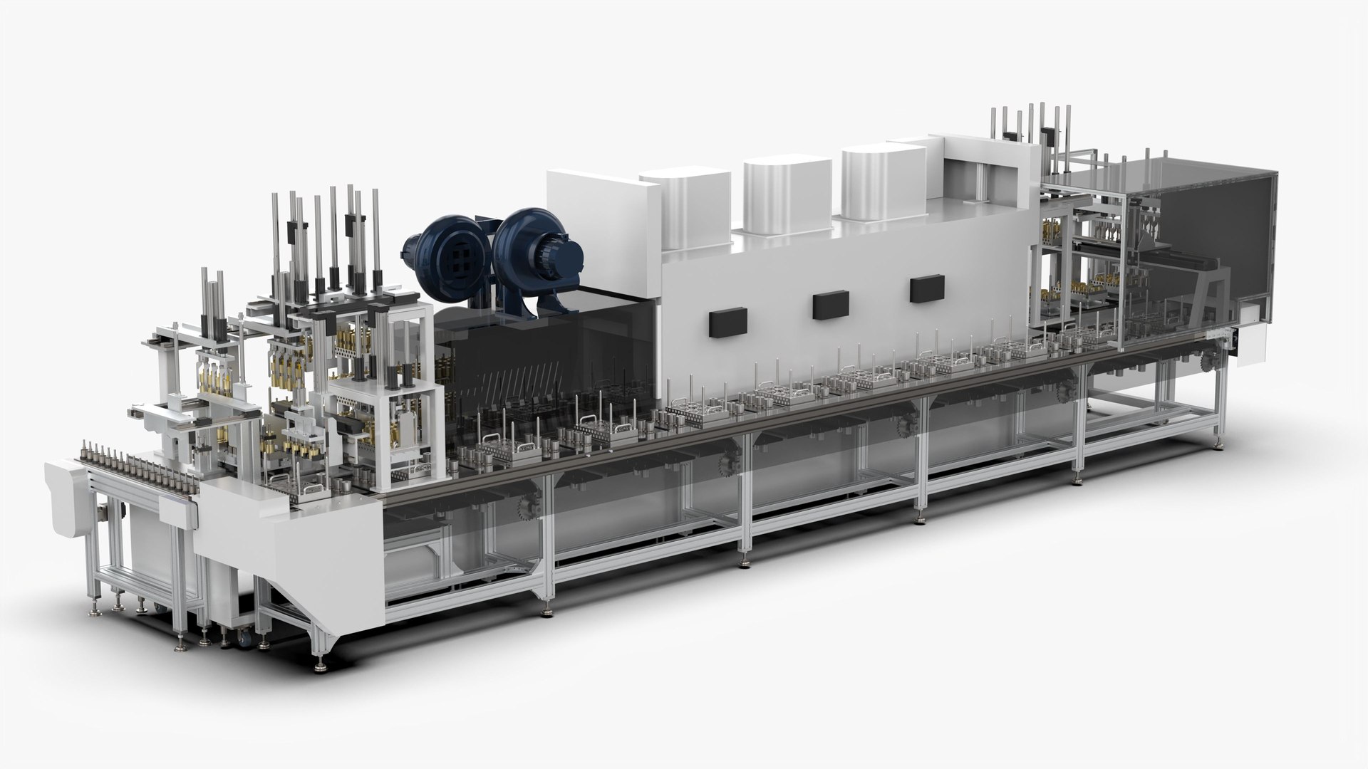 3D Automatic Motor Rotor Cover Heating Furnace Assembly Line ...