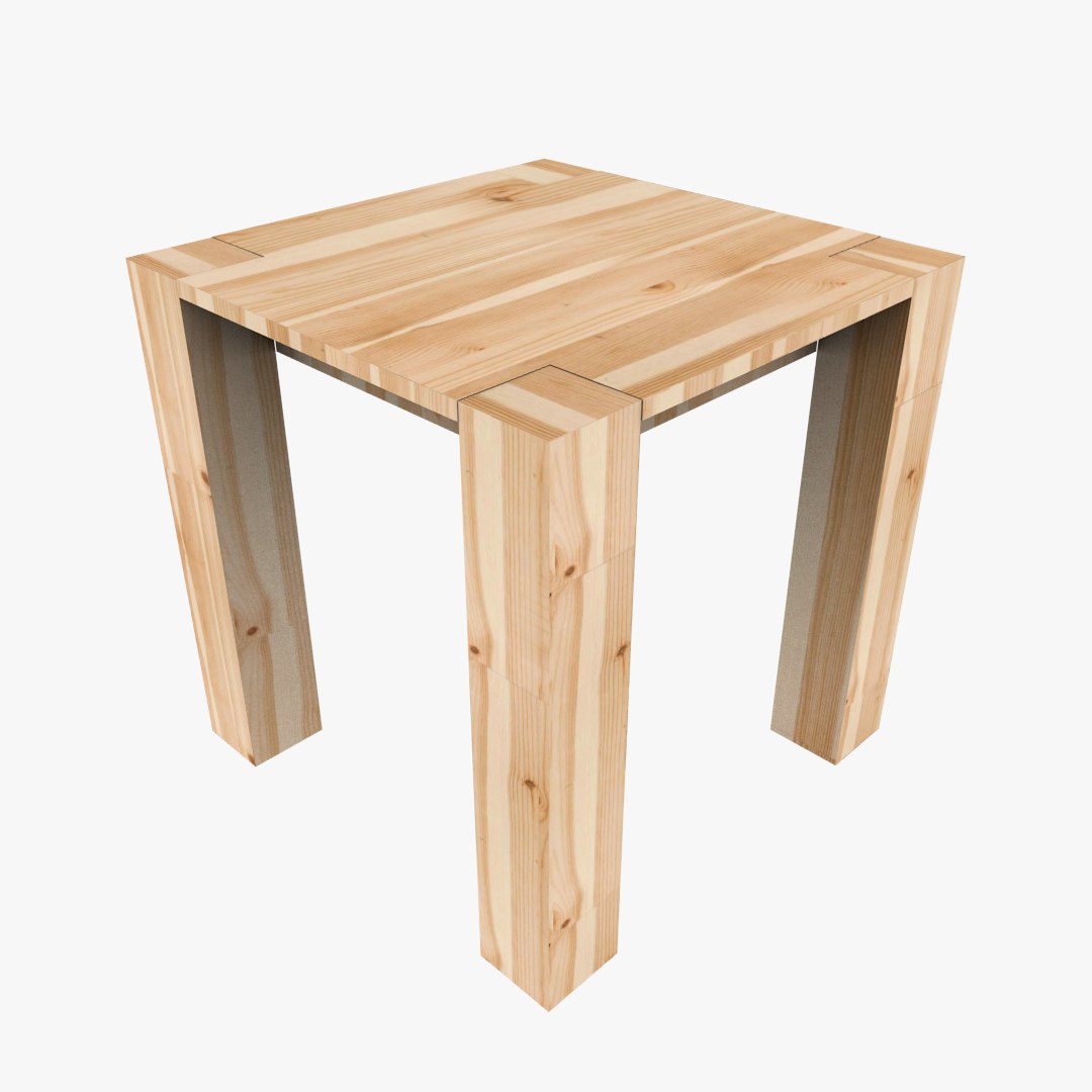 3D modern wooden table model - TurboSquid 1329533