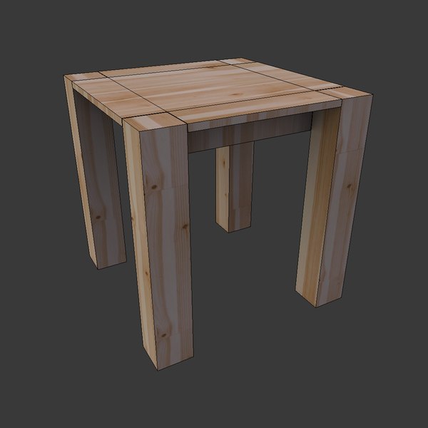 3D modern wooden table model - TurboSquid 1329533
