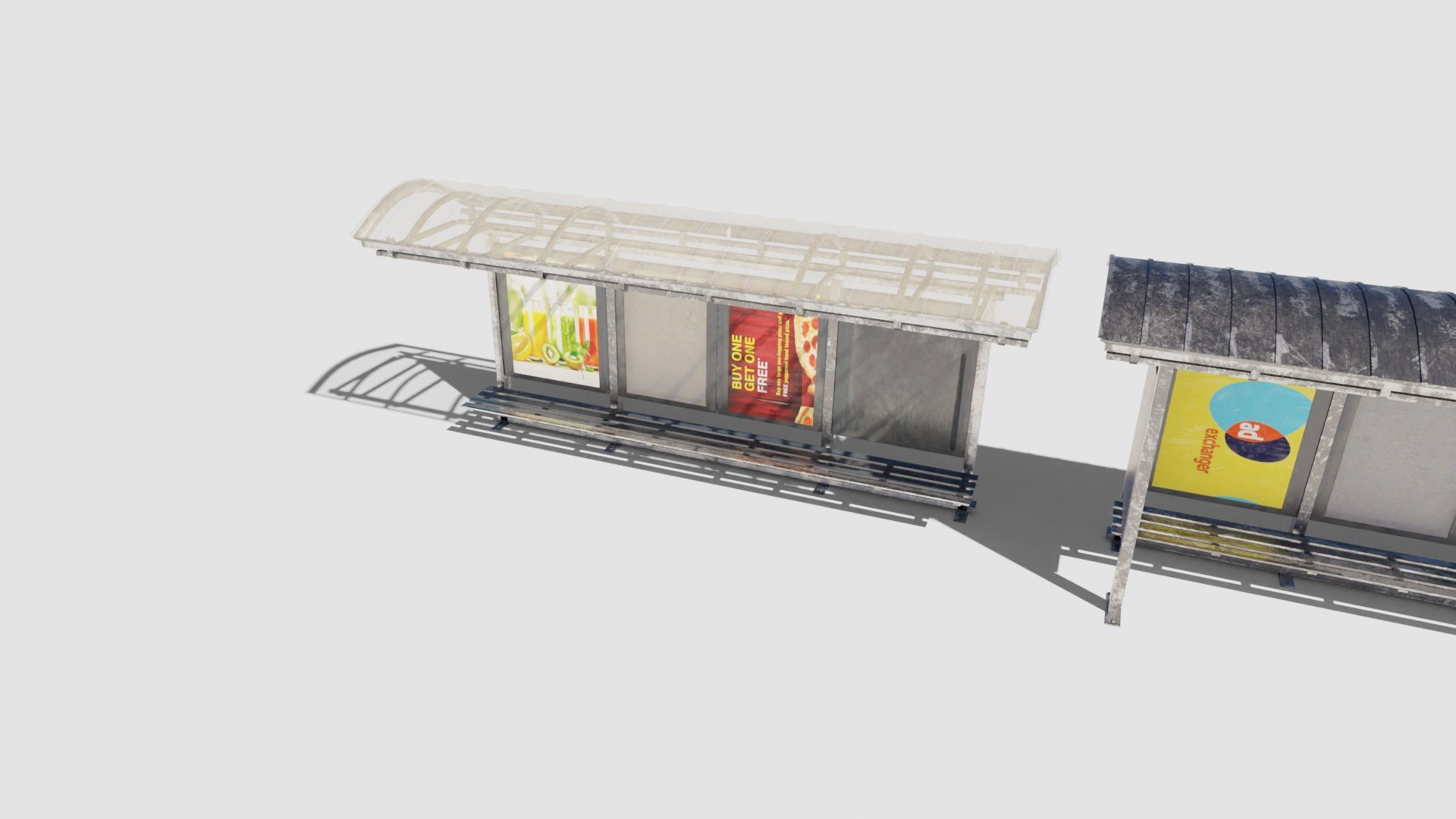 Well Made Bus Stop Shelters With 4k Textures 3D Model - TurboSquid 1914481