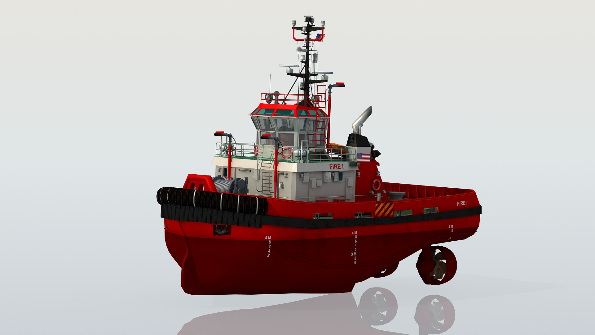3D model Coast Guard Fire Tug Boat - TurboSquid 1949667