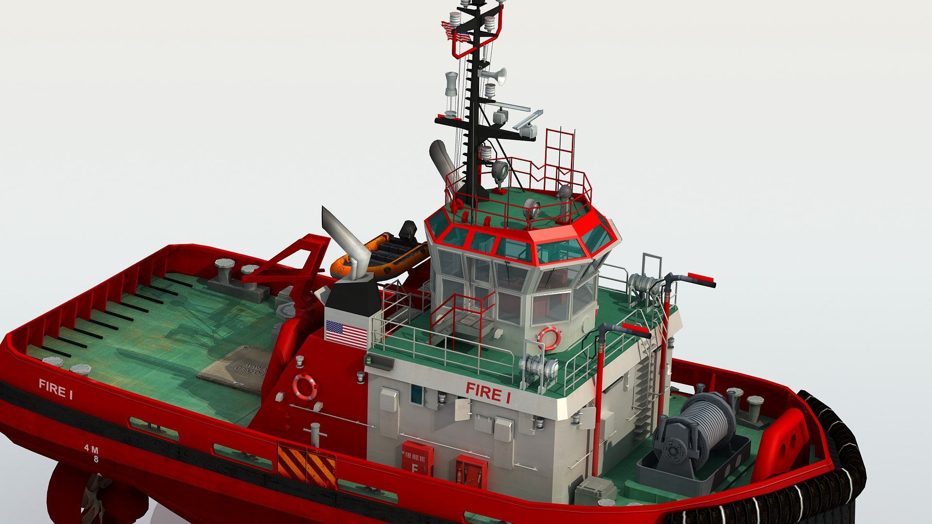 3D model Coast Guard Fire Tug Boat - TurboSquid 1949667