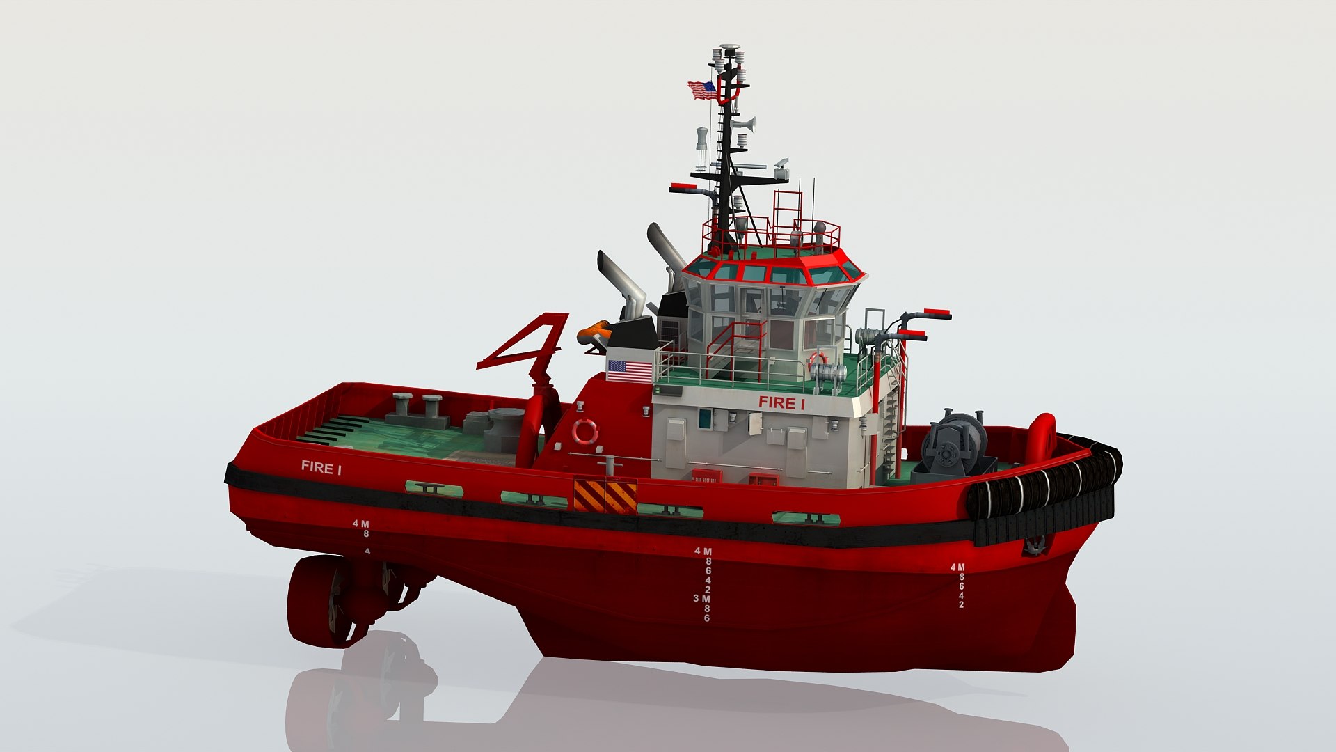 3D model Coast Guard Fire Tug Boat - TurboSquid 1949667