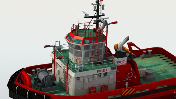modelo 3d Coast Guard Fire Tug Boat - TurboSquid 1949667