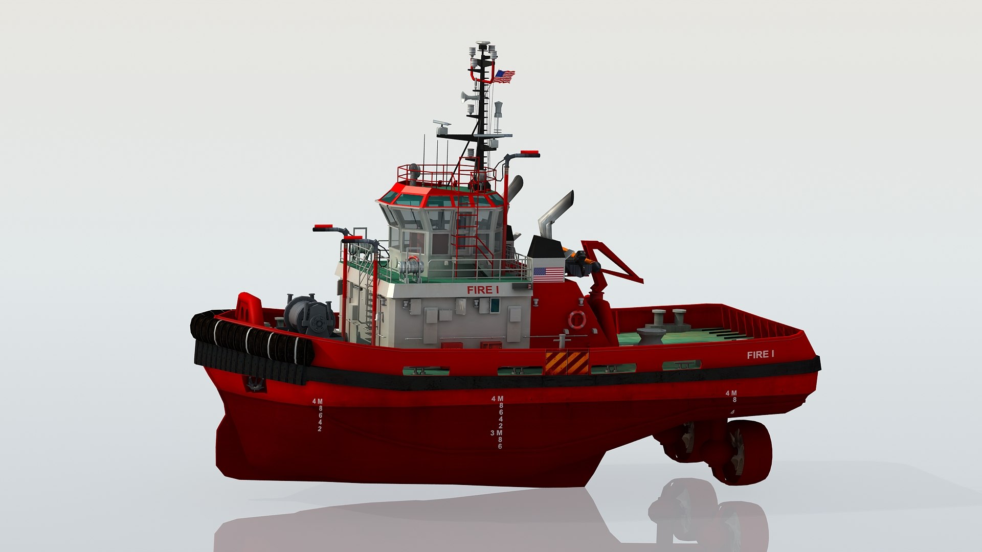 3D model Coast Guard Fire Tug Boat - TurboSquid 1949667