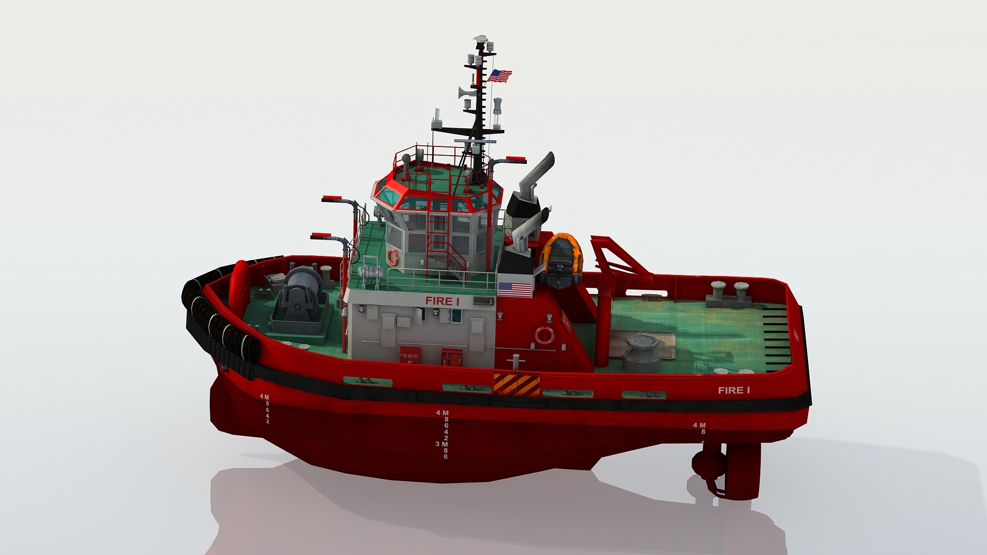 3D model Coast Guard Fire Tug Boat - TurboSquid 1949667
