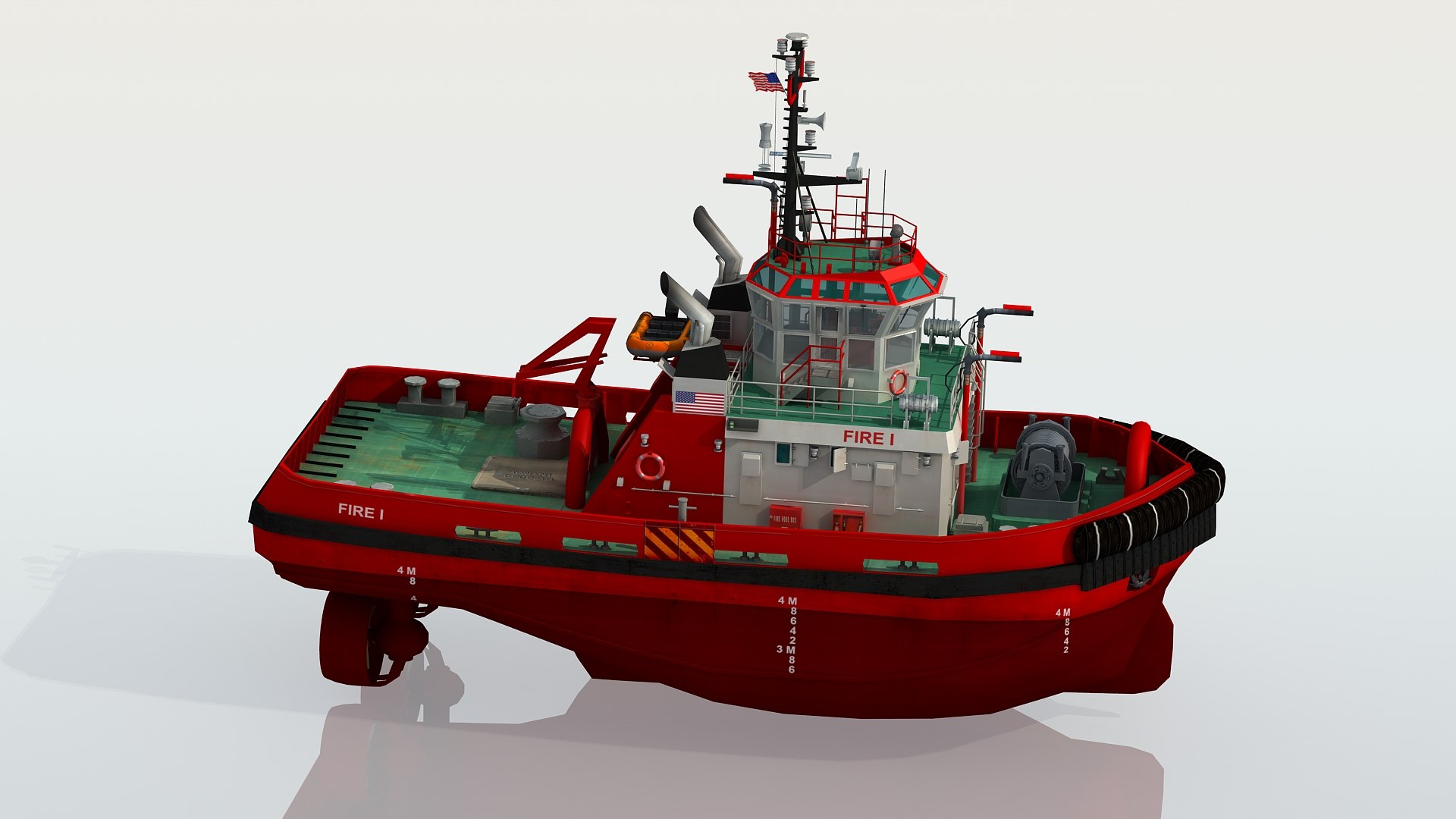 3D model Coast Guard Fire Tug Boat - TurboSquid 1949667