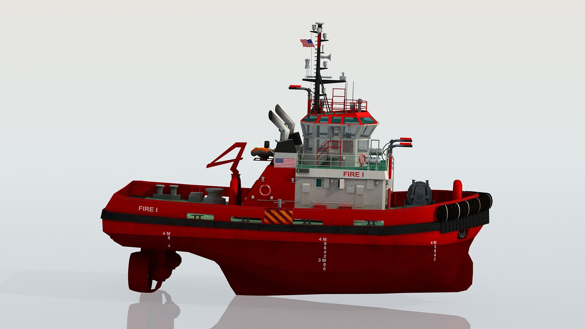 3D model Coast Guard Fire Tug Boat - TurboSquid 1949667