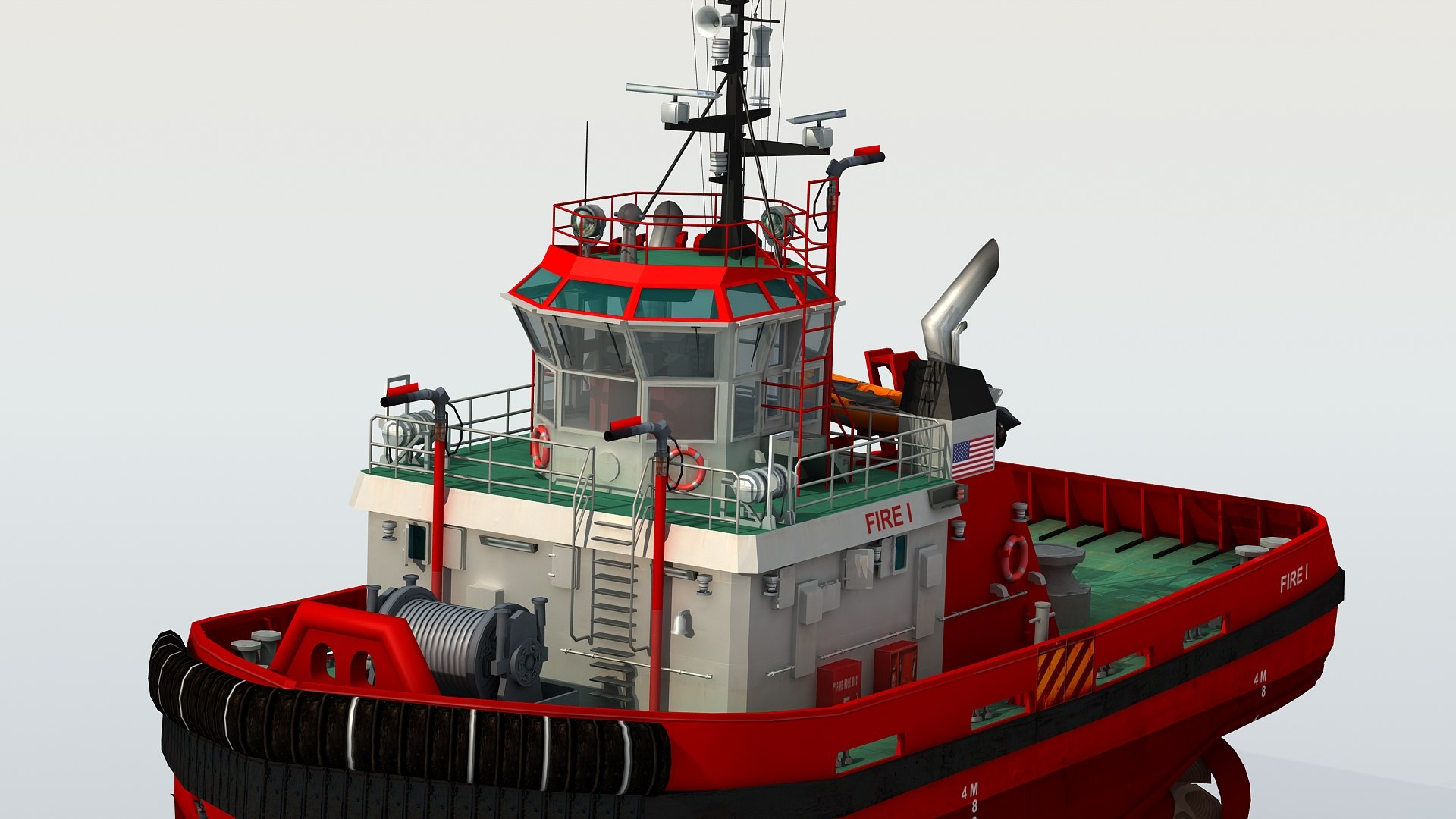 3D model Coast Guard Fire Tug Boat - TurboSquid 1949667