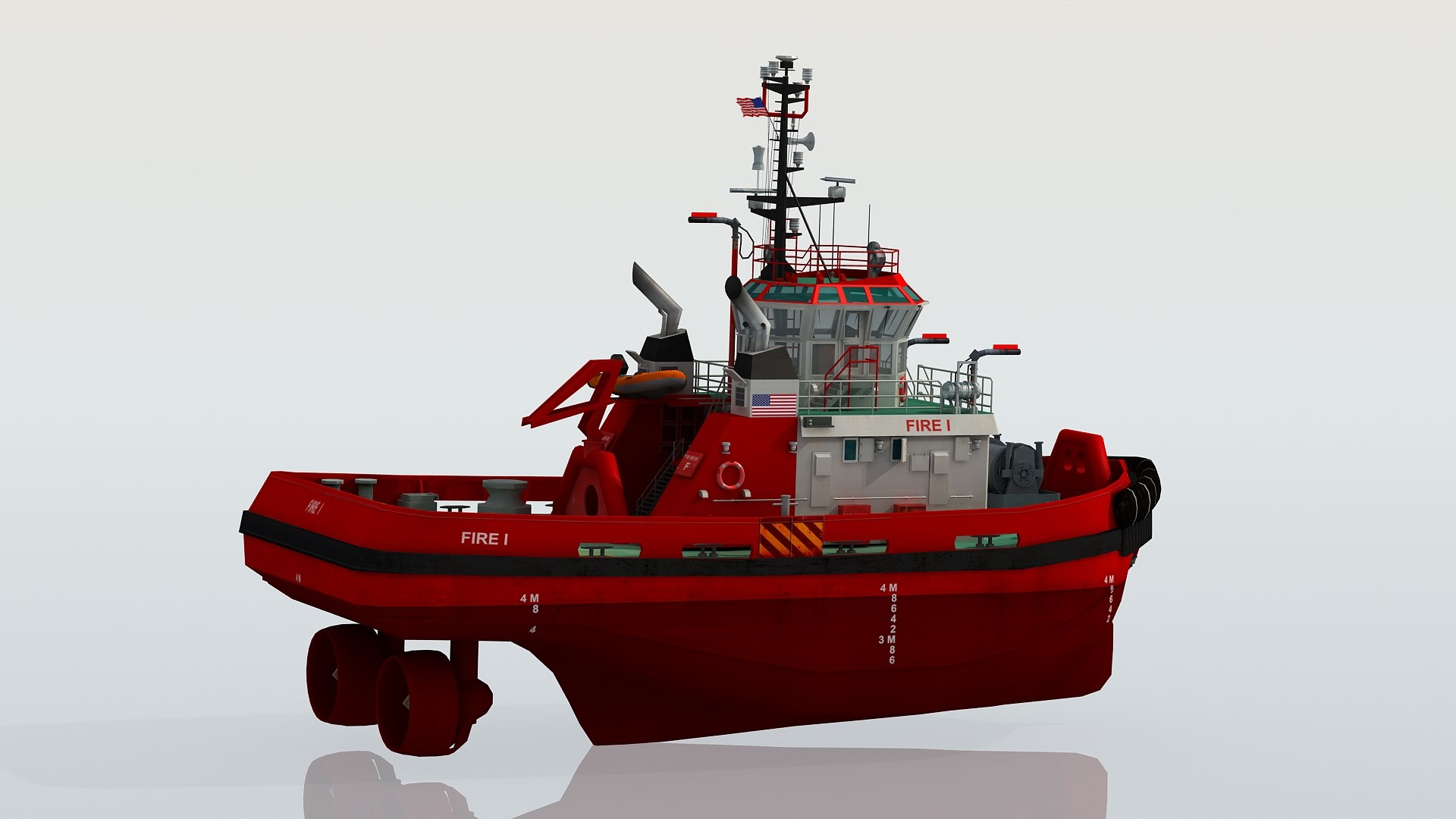 3D model Coast Guard Fire Tug Boat - TurboSquid 1949667