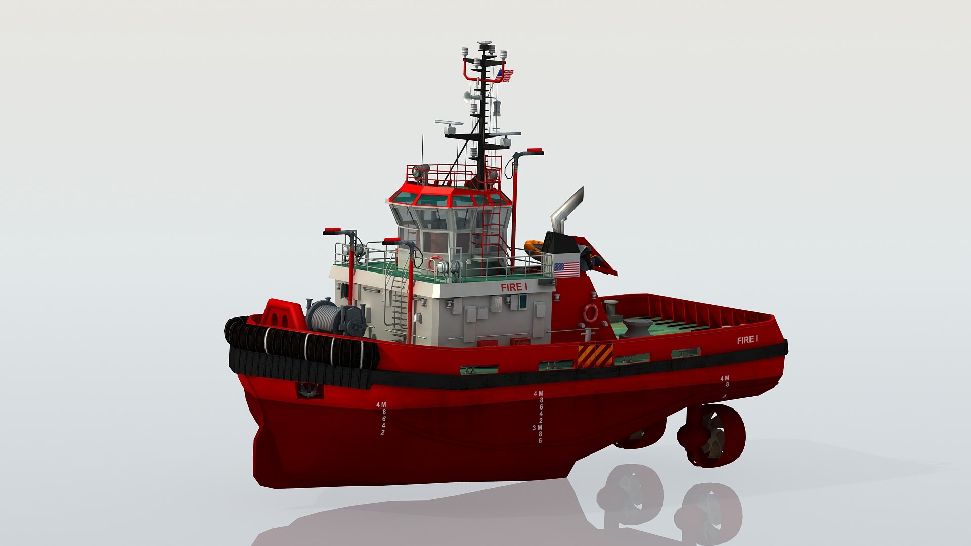 3D model Coast Guard Fire Tug Boat - TurboSquid 1949667