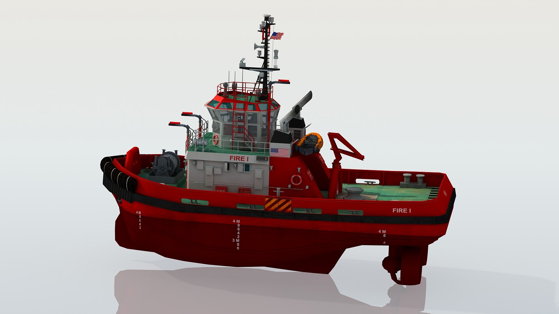 3D model Coast Guard Fire Tug Boat - TurboSquid 1949667