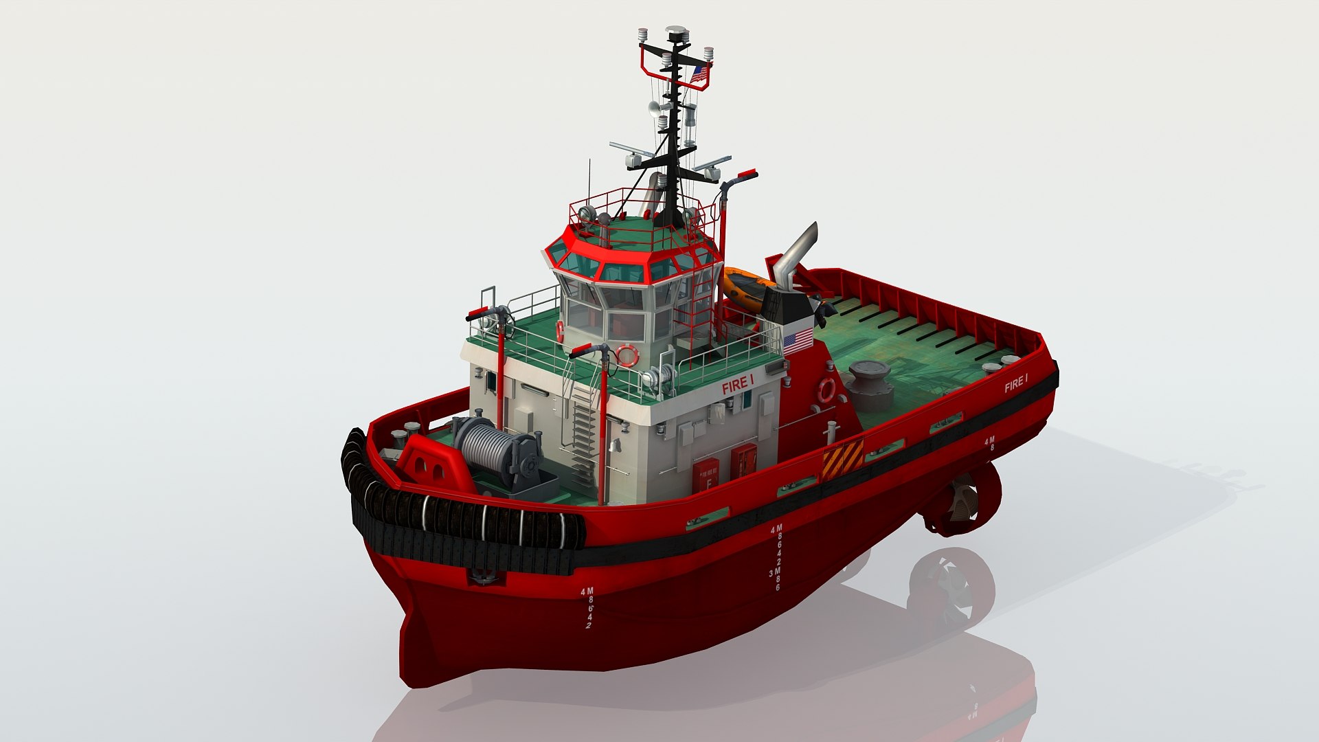 3D model Coast Guard Fire Tug Boat - TurboSquid 1949667