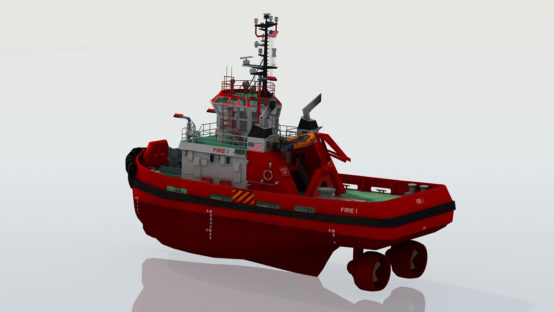 3D model Coast Guard Fire Tug Boat - TurboSquid 1949667