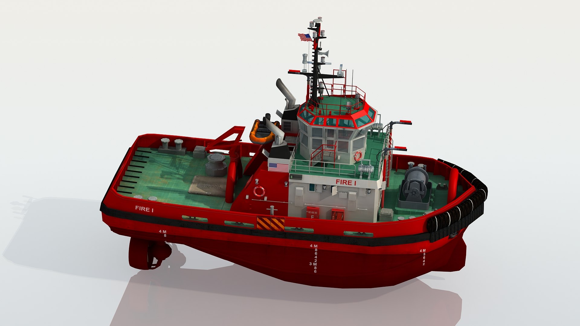 3D model Coast Guard Fire Tug Boat - TurboSquid 1949667