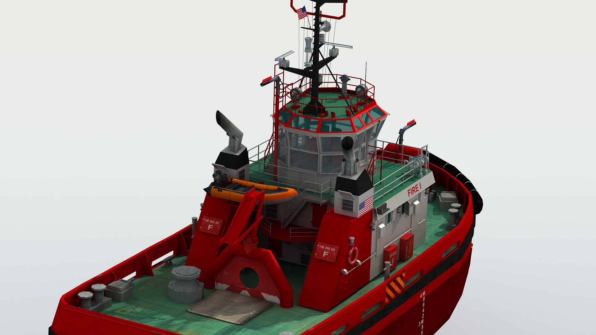3D model Coast Guard Fire Tug Boat - TurboSquid 1949667