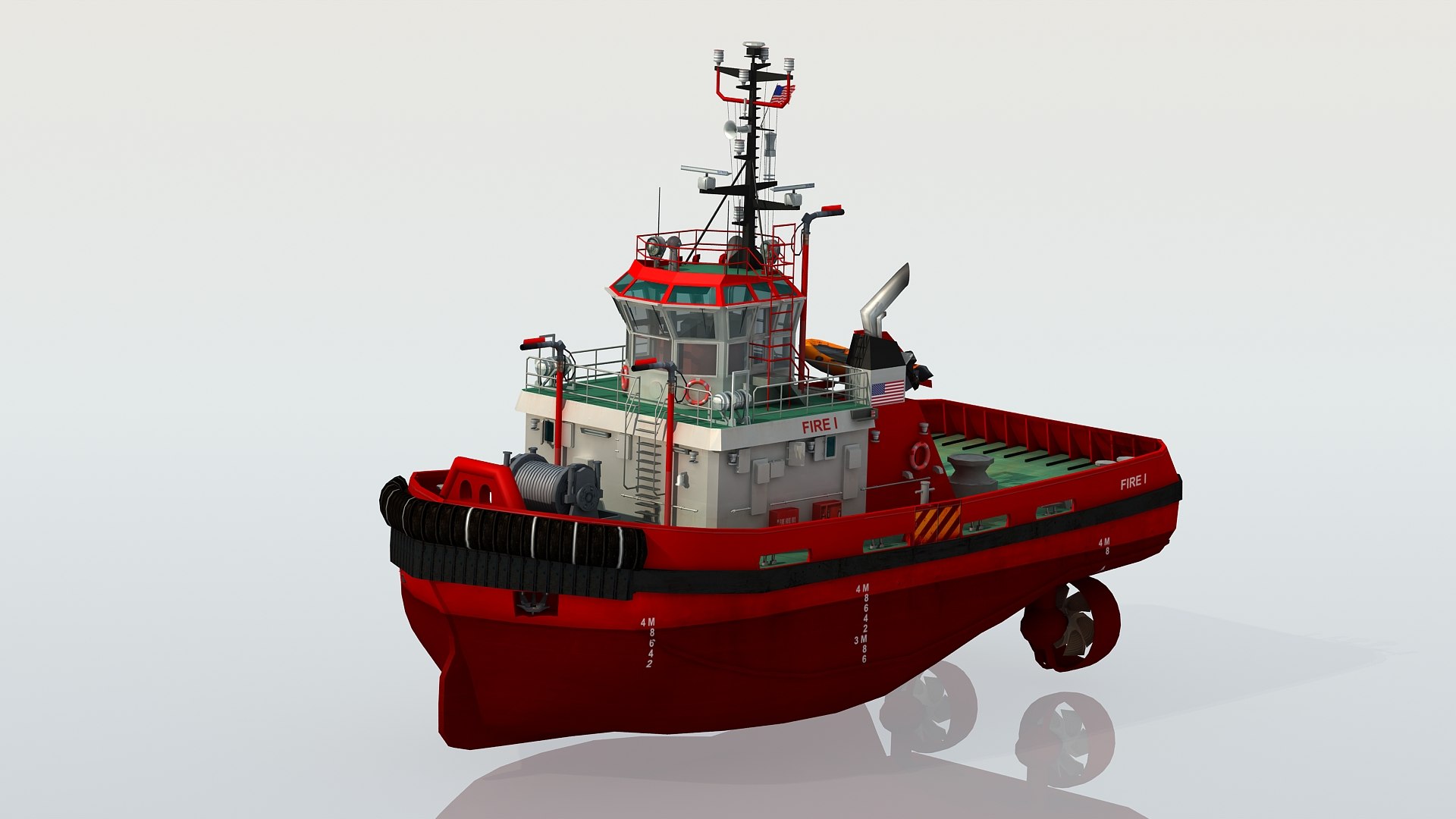 3D model Coast Guard Fire Tug Boat - TurboSquid 1949667