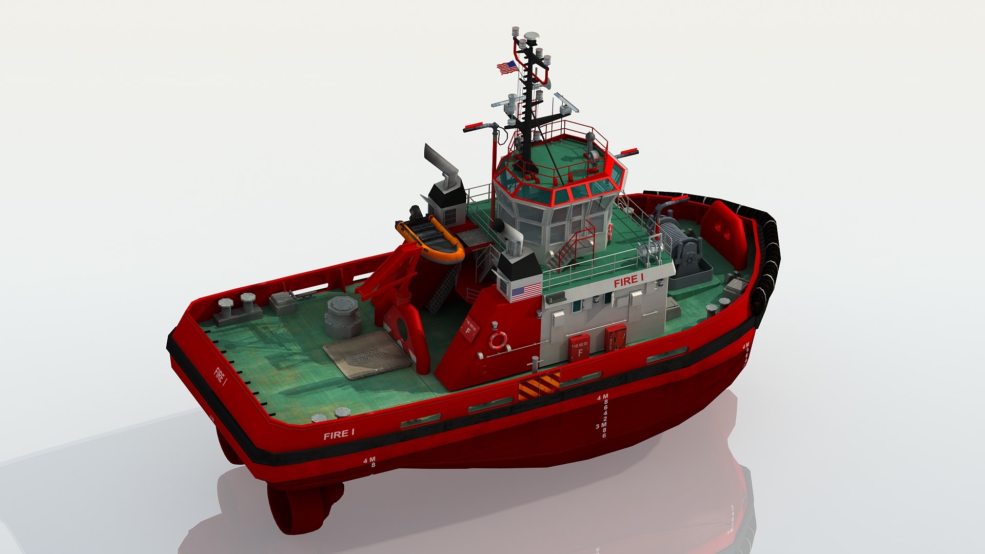3D model Coast Guard Fire Tug Boat - TurboSquid 1949667
