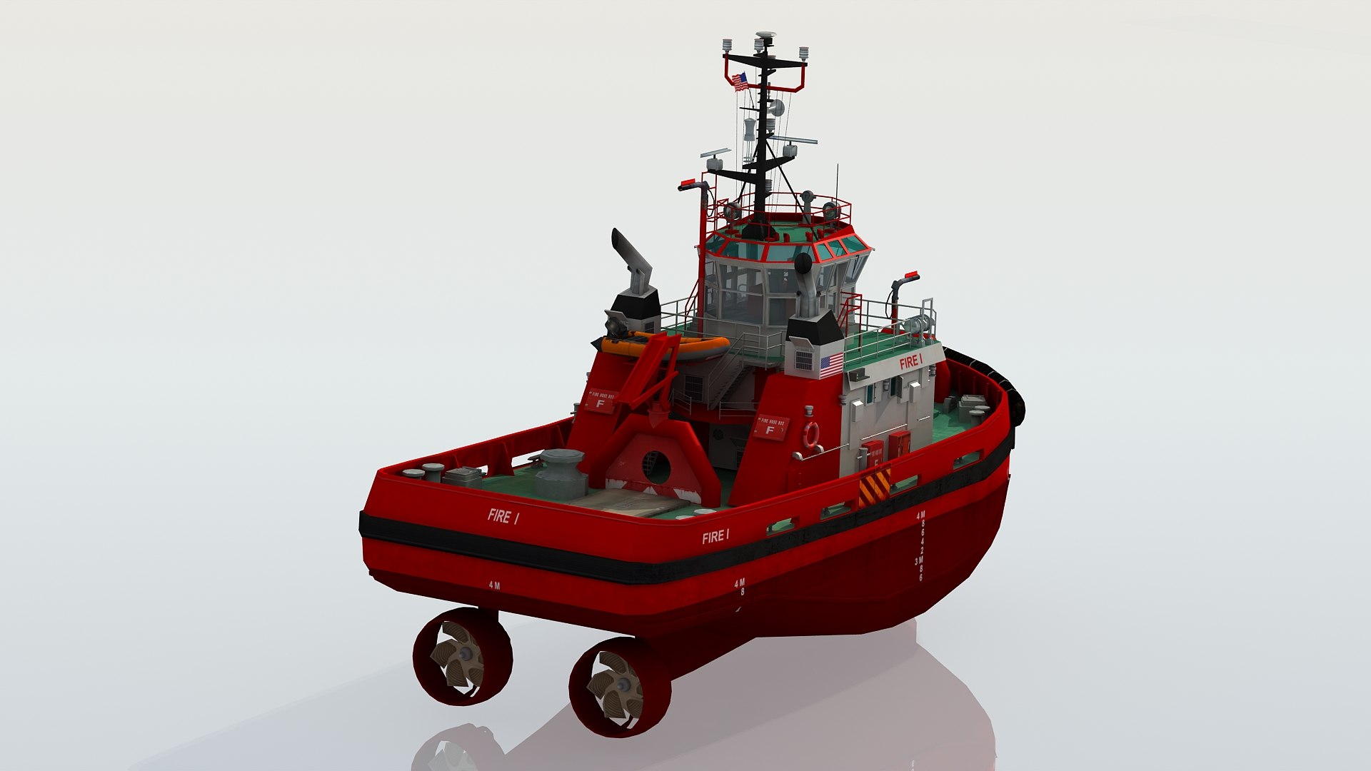 3D model Coast Guard Fire Tug Boat - TurboSquid 1949667
