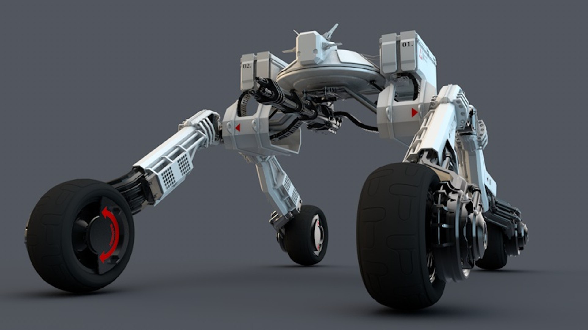 3d Robot Minigun Model