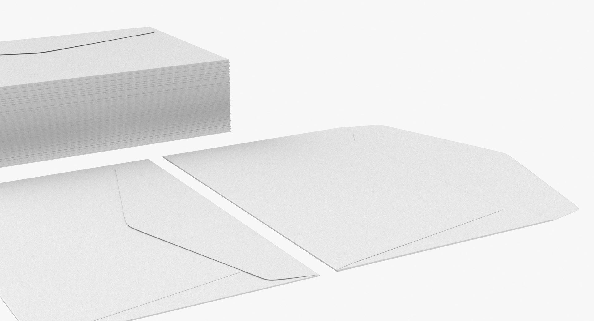 Small Square Envelopes Type 04 Flap Blank and Generic Label 3D model ...