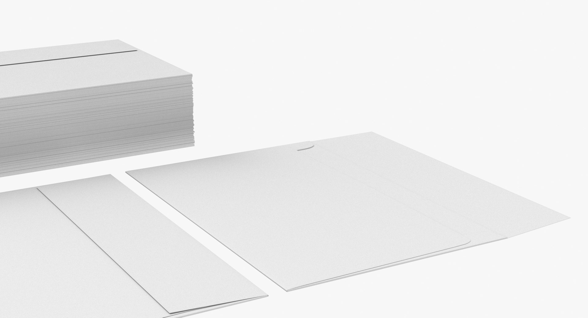Small Square Envelopes Type 04 Flap Blank and Generic Label 3D model ...